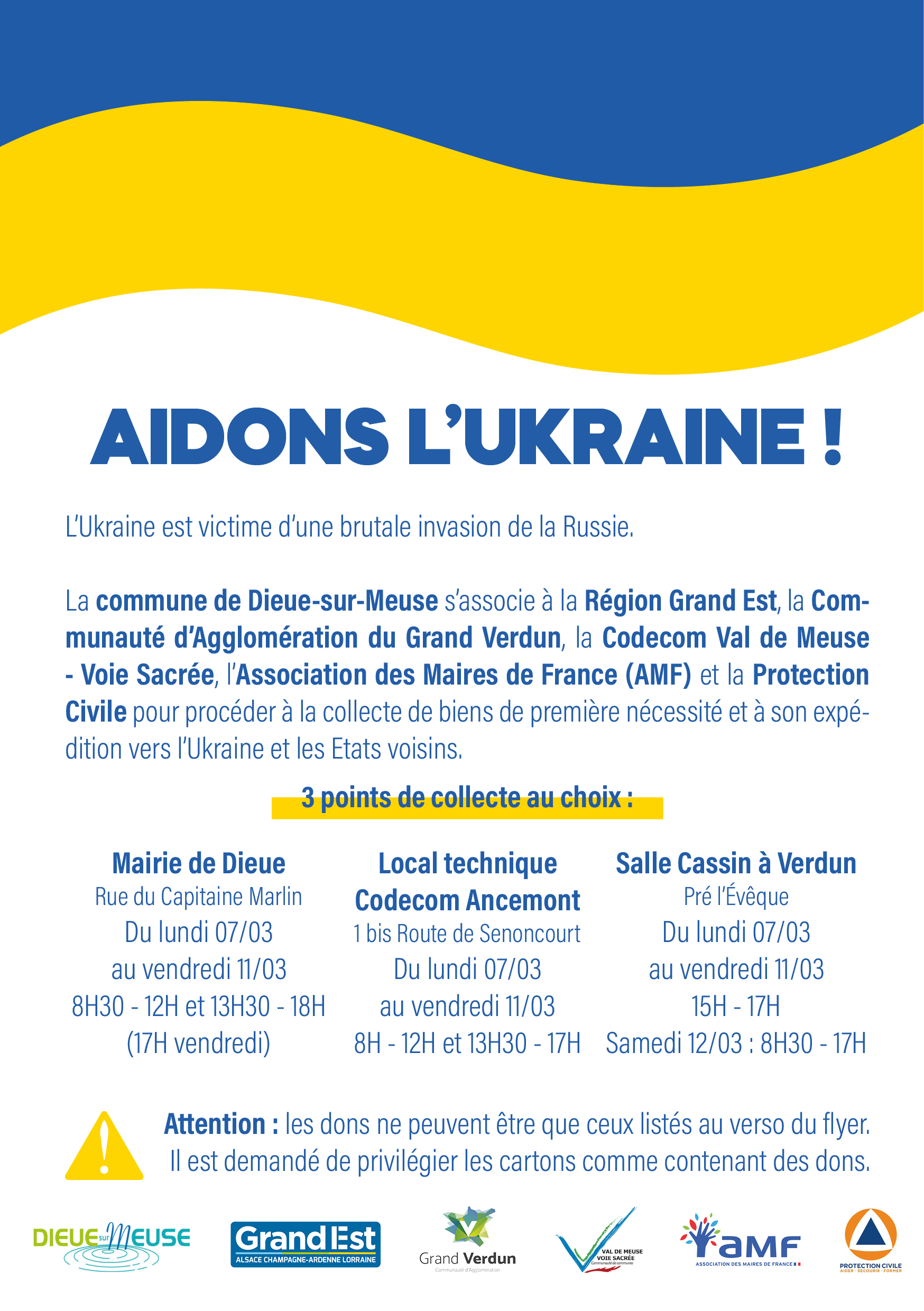 Collecte de dons pour l'Ukraine