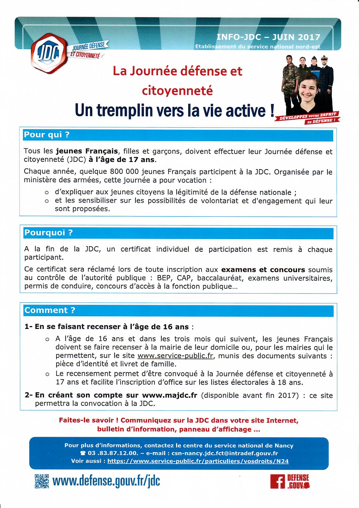 Comment et Pourquoi participer à la Journée Défense et Citoyenneté (JDC)